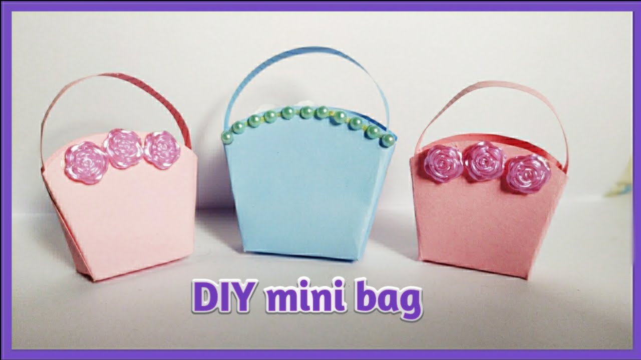 how to make mini paper bag? origami paper craft idea/ mini paper bag ...