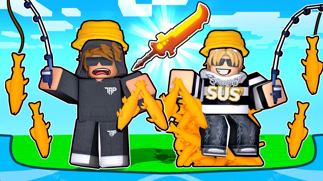 FISHING ROD ONLY CHALLENGE With TAPWATER.. (Roblox Bedwars) - YouTube
