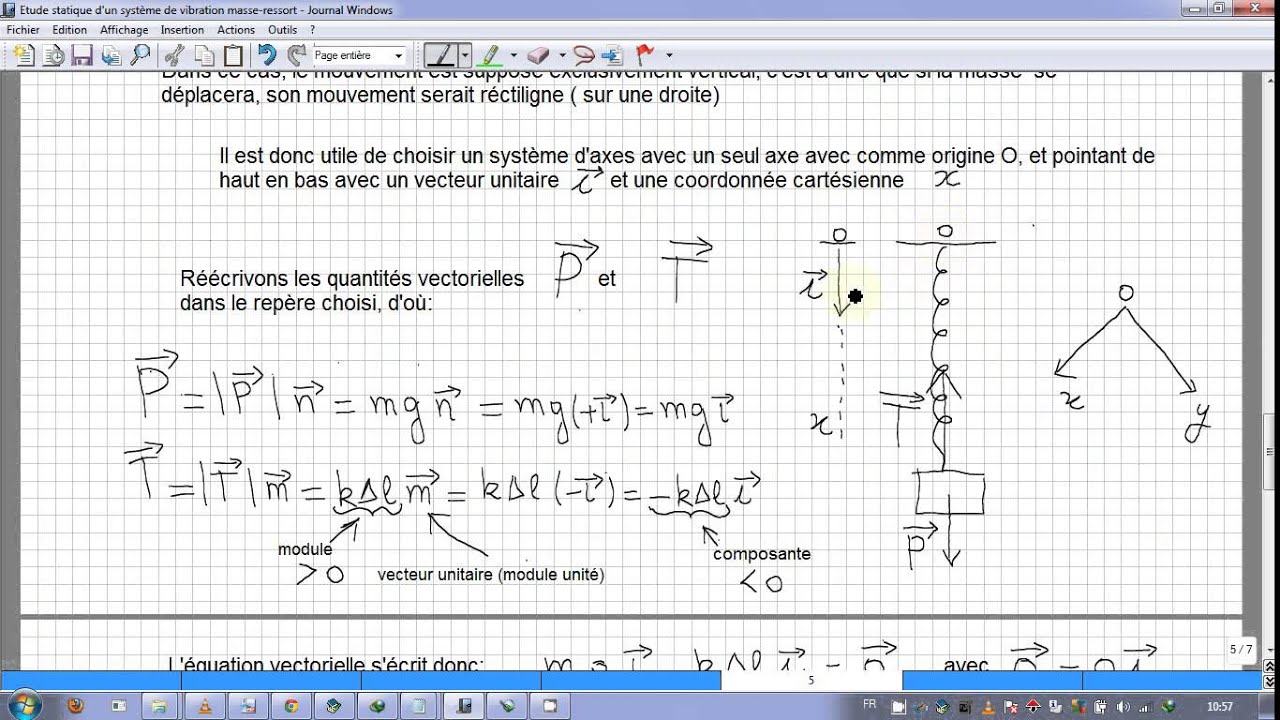 1. étude statique d'un système vibratoire (masse+ressort) - YouTube