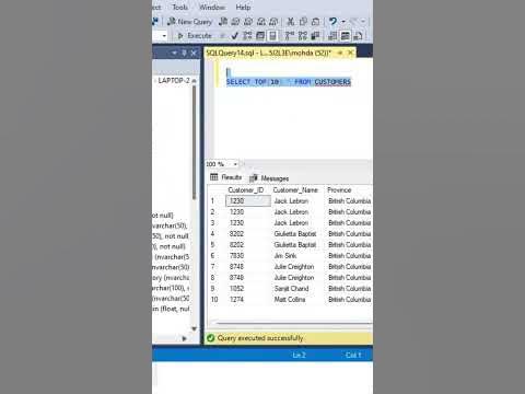 Select top command in SQL #sqlserver #sql #sqlcommands #sqlservertutorial - YouTube