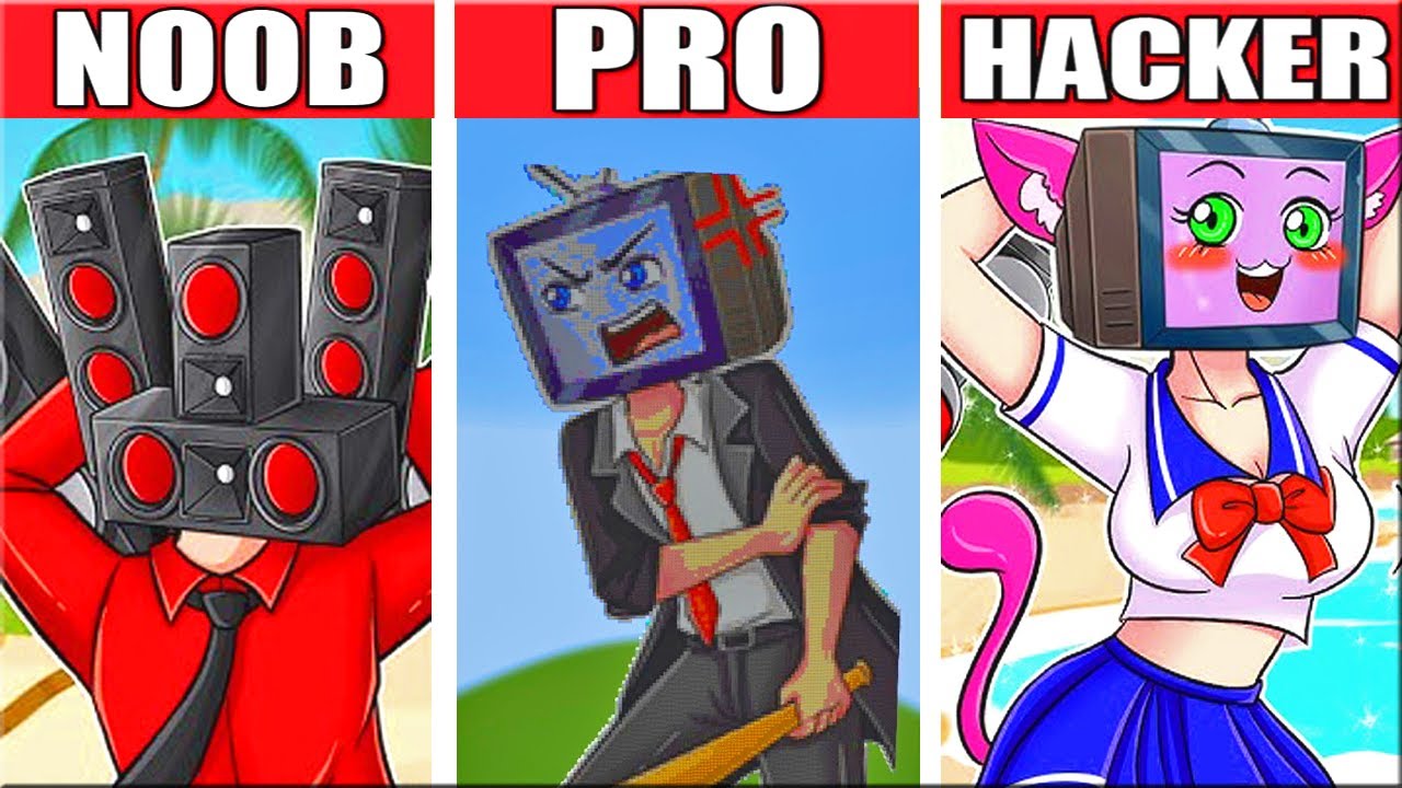 Skibidi Toilet ALL Characters Pixel Art : Noob vs Pro vs HACKER ...