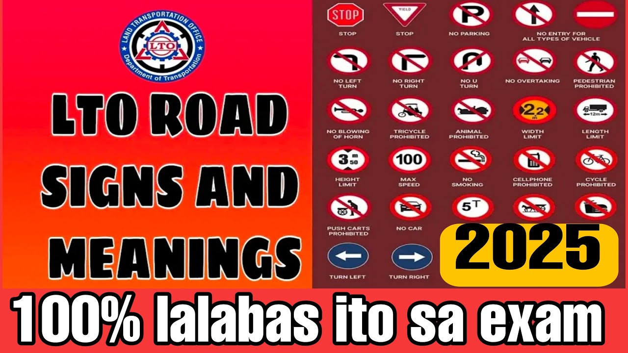 2025 LTO TRAFFIC AND ROAD SIGN MEANING|LTO ROAD SIGN EXAM REVIEWER ...