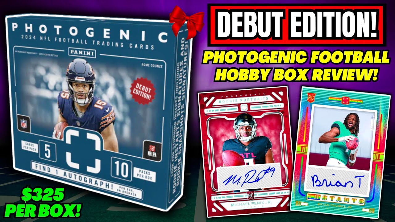 *DEBUT EDITION!🚨 2024 PHOTOGENIC FOOTBALL HOBBY BOX REVIEW!🏈🔥 - YouTube