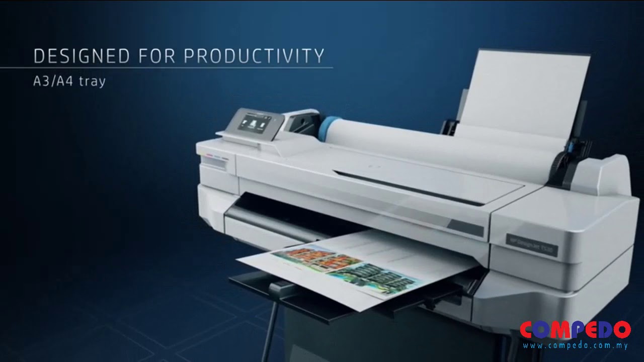 HP DesignJet T520 36-in Printer - YouTube
