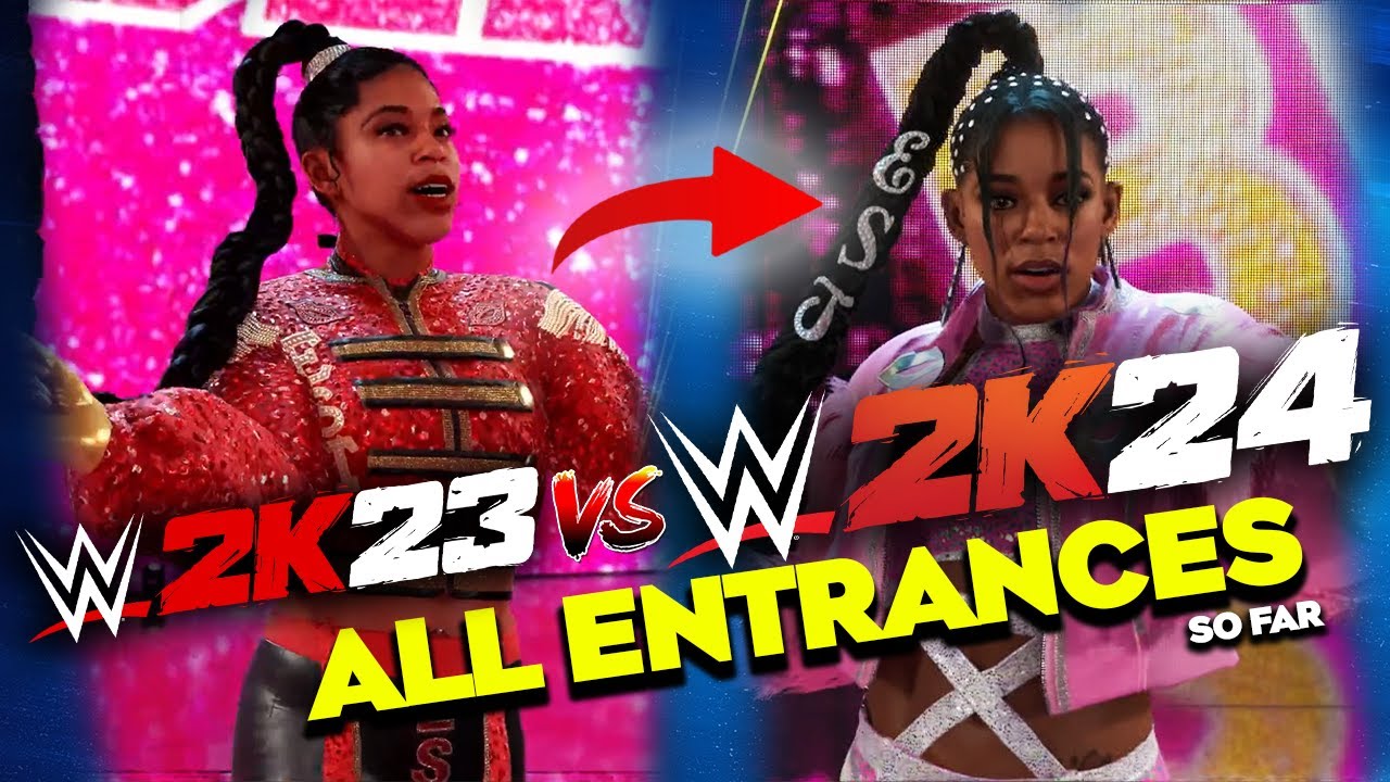 WWE 2K23 vs WWE 2K24 All Entrances so far! - YouTube