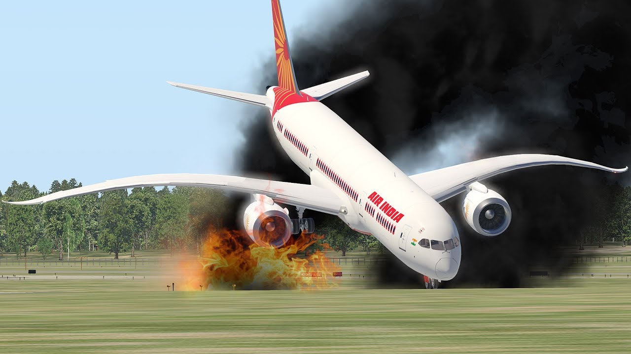 Boeing 787 Emergency Landing With Fire Engines | X-Plane 11 - YouTube