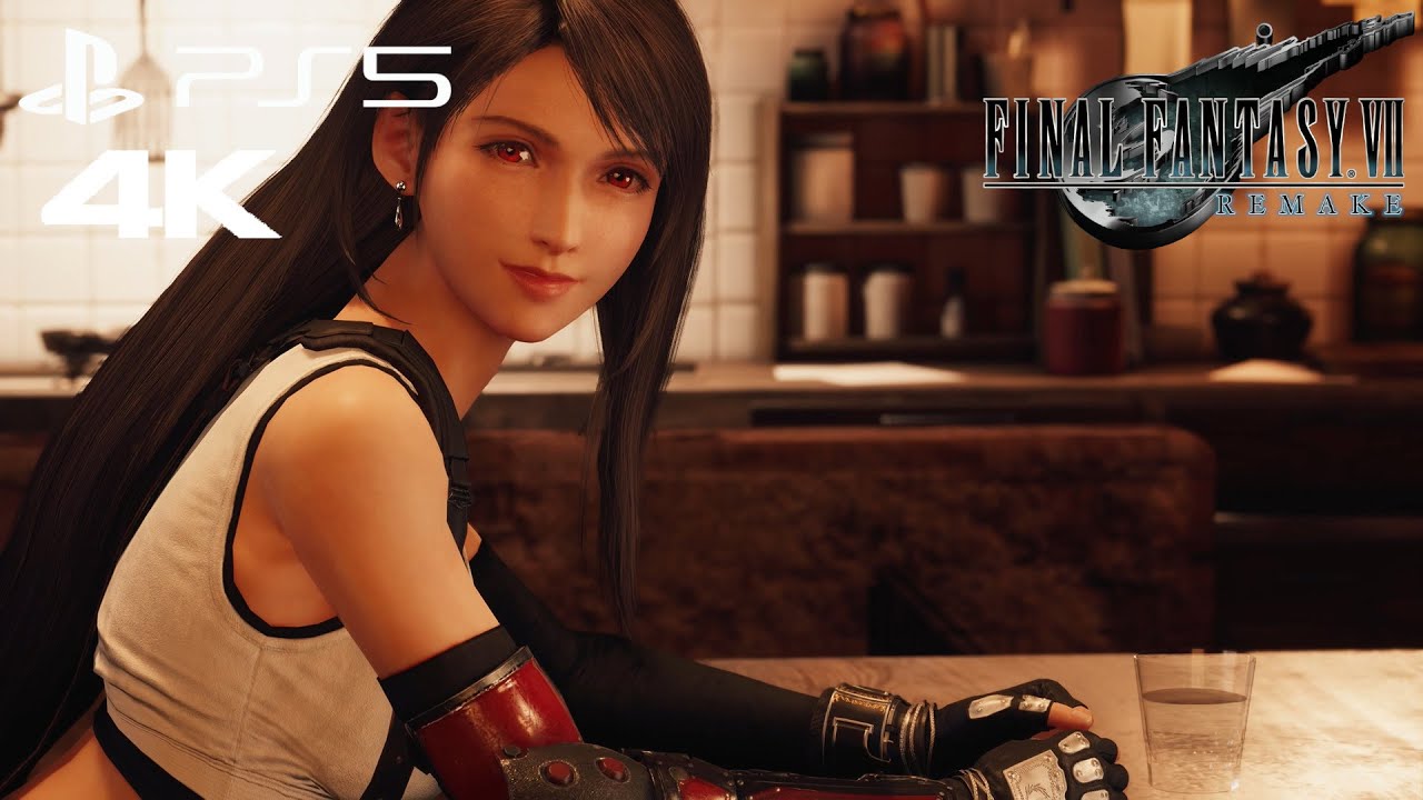 Final Fantasy VII Remake - Cloud Has A Drink With Tifa 4K PS5 - YouTube
