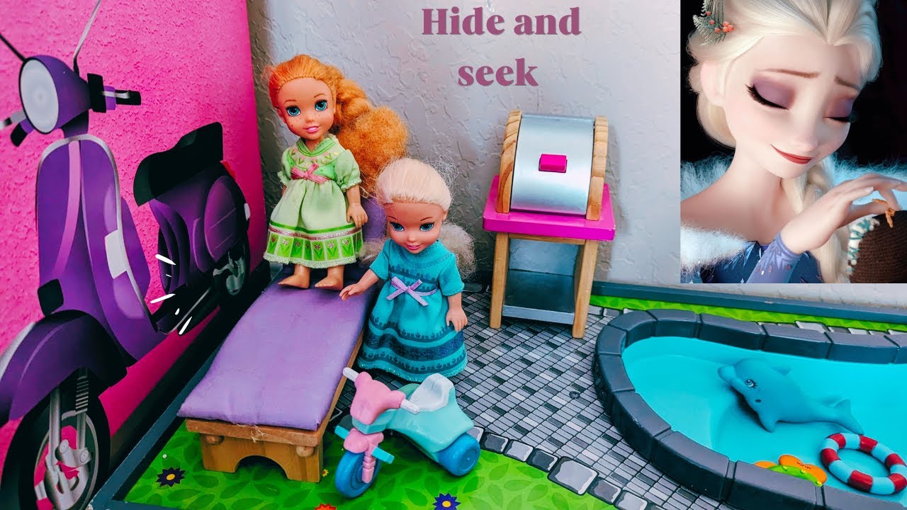 Play hide and seek with Elsa and Anna - YouTube