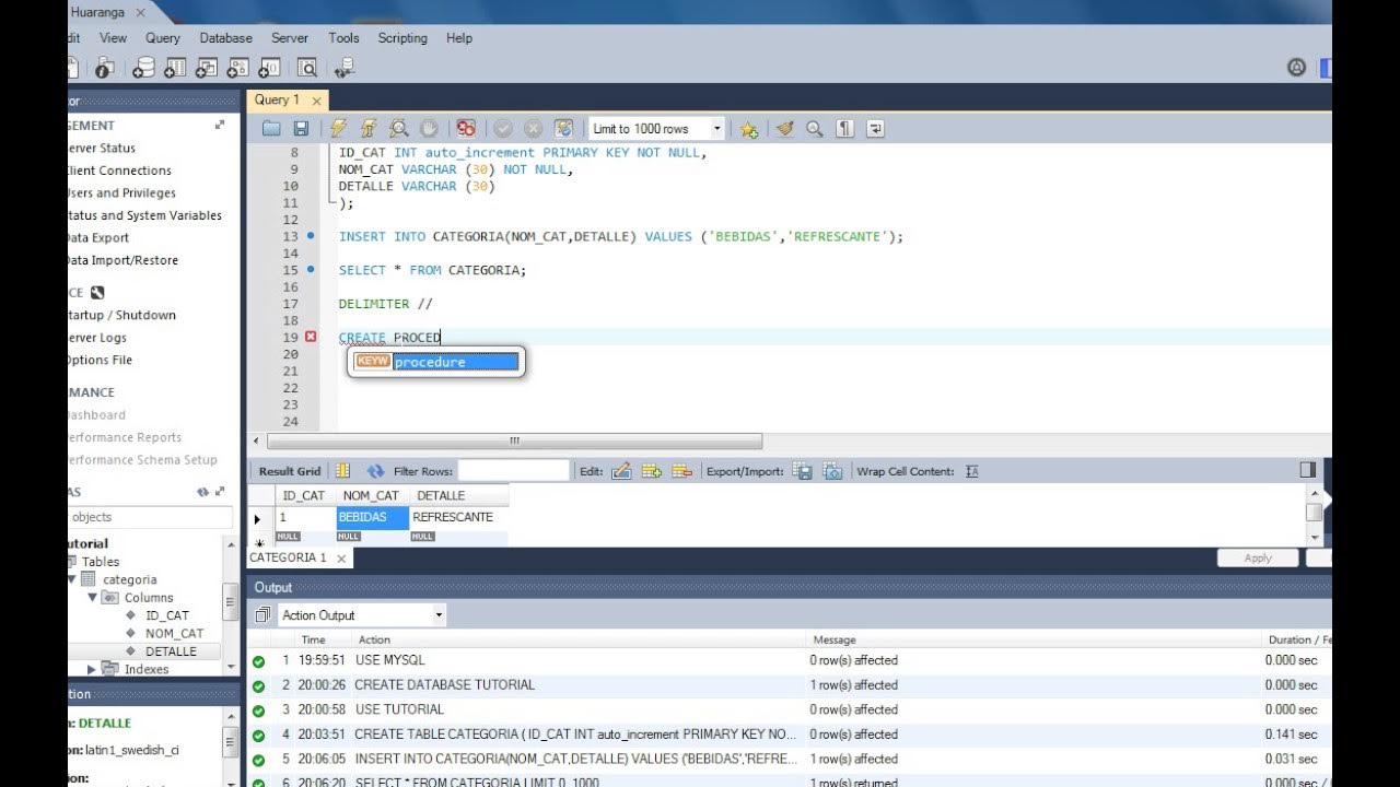 CRUD en Mysql Usando Procedimiento Almacenado - YouTube