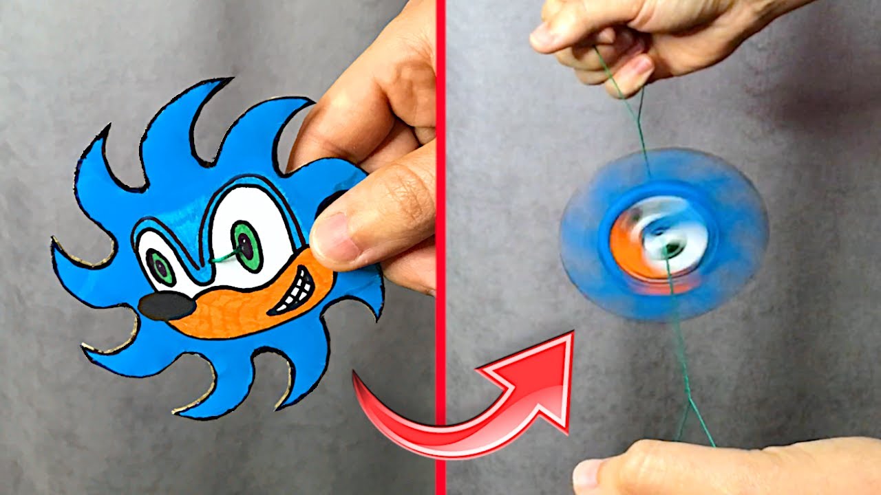 AMAZING Sonic Paper Spinner | Fun and Easy Paper Toy - YouTube
