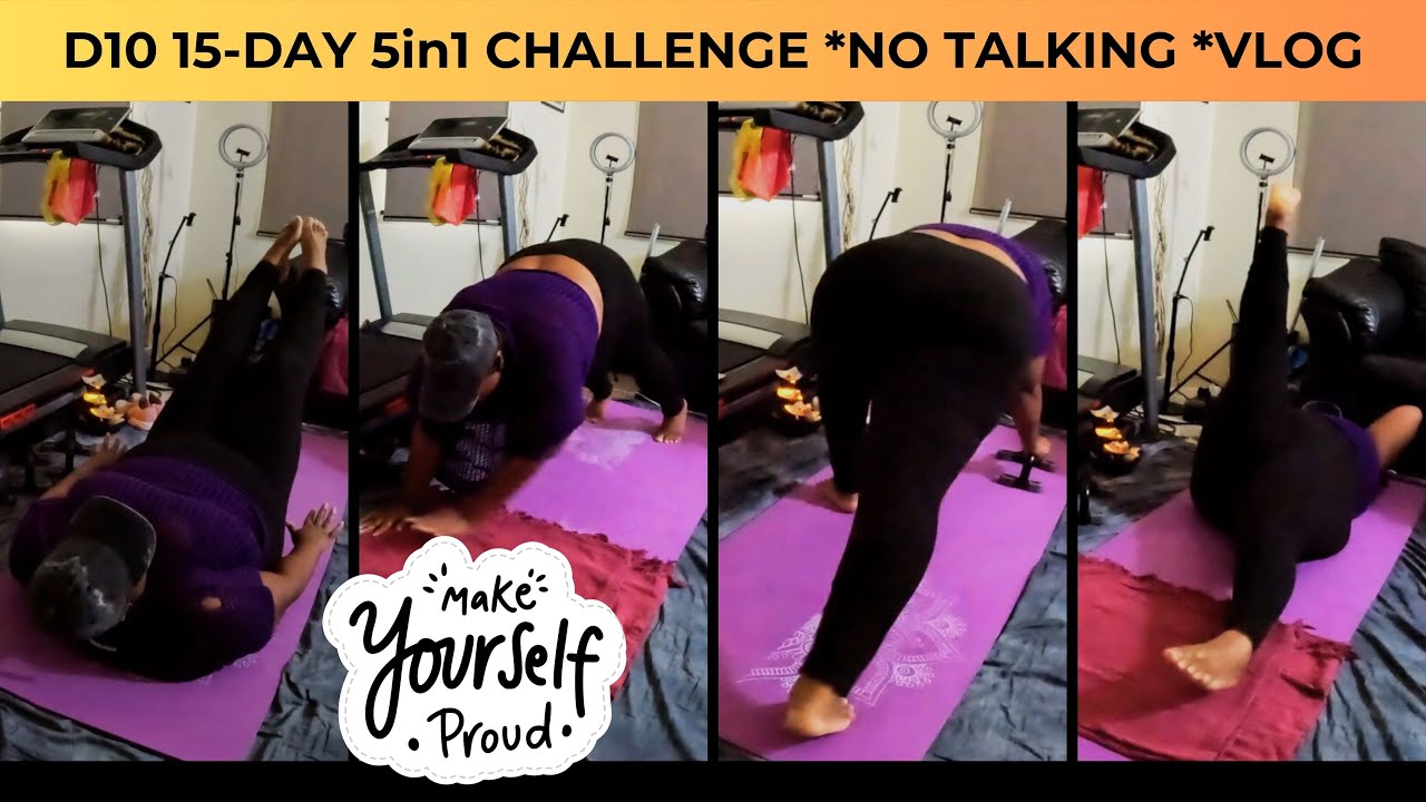 *Day 10* 15 Days 5in1 Abs Workout Challenge | ASMR Sounds (no talking ...