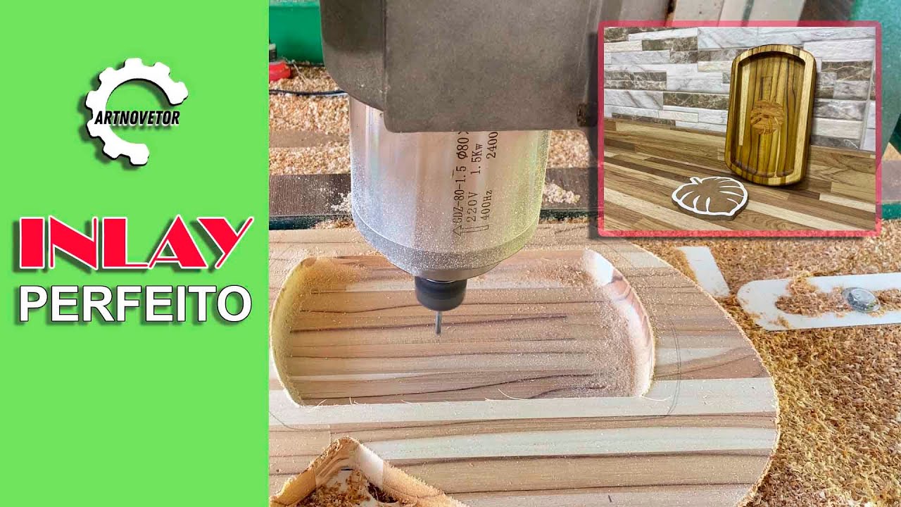 INLAY, incrustação perfeita. Feita na cnc caseira."INLAY, perfect inlay ...