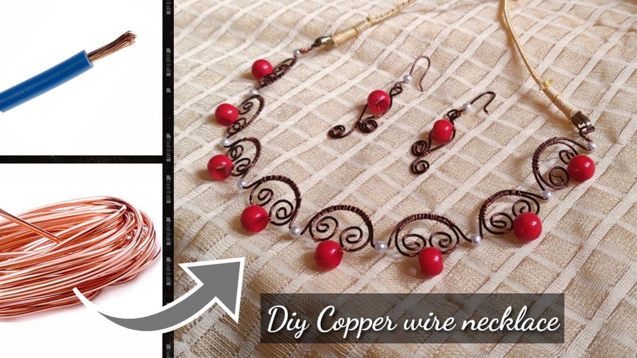 Diy copper wire neckace | How to make Choker necklace Simple wire Wrap ...