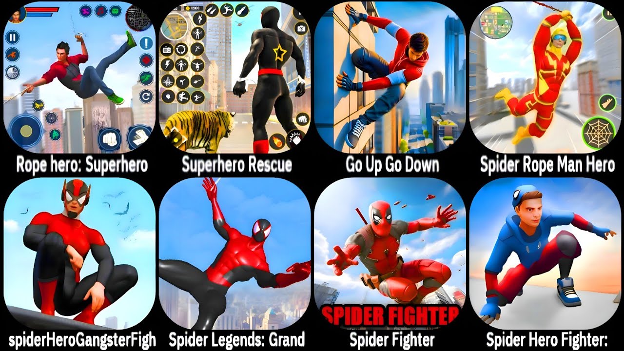 Rope Hero Superhero,Superhero Rescue,Go Up Go Down,Spider Rope Man ...