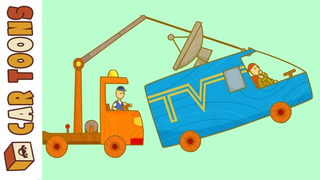 Car Toons: At the Railway Crossing. A Cartoon for Kids - YouTube