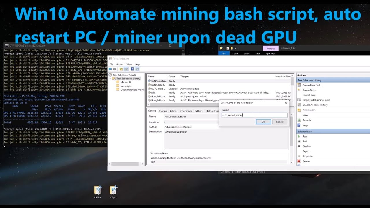 Automate mining software and PC restart on GPU failure - trigger ...