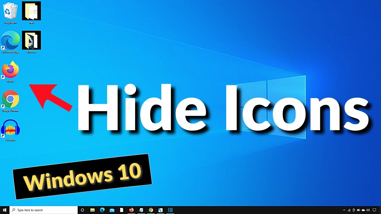 How To Hide Desktop Icons Windows 10 / Show or Hide Icons - YouTube