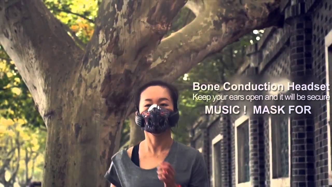 Wireless Bluetooth Bone Conduction Half Face Mask Anti-Dust Headphone ...
