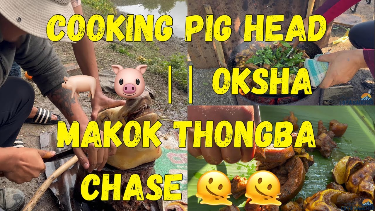 🐷🐽 COOKING PIG HEAD | A FEAST WITH NEIGHBOUR | MANIPUR | NORTHEAST ...