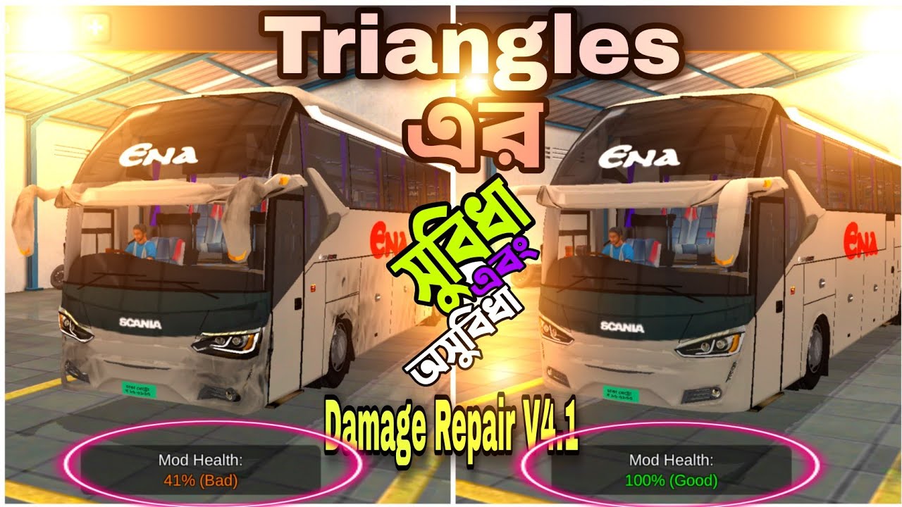Bussid v4.1 Low Triangles Bus Mods Free || Bussid Triangle Settings ...