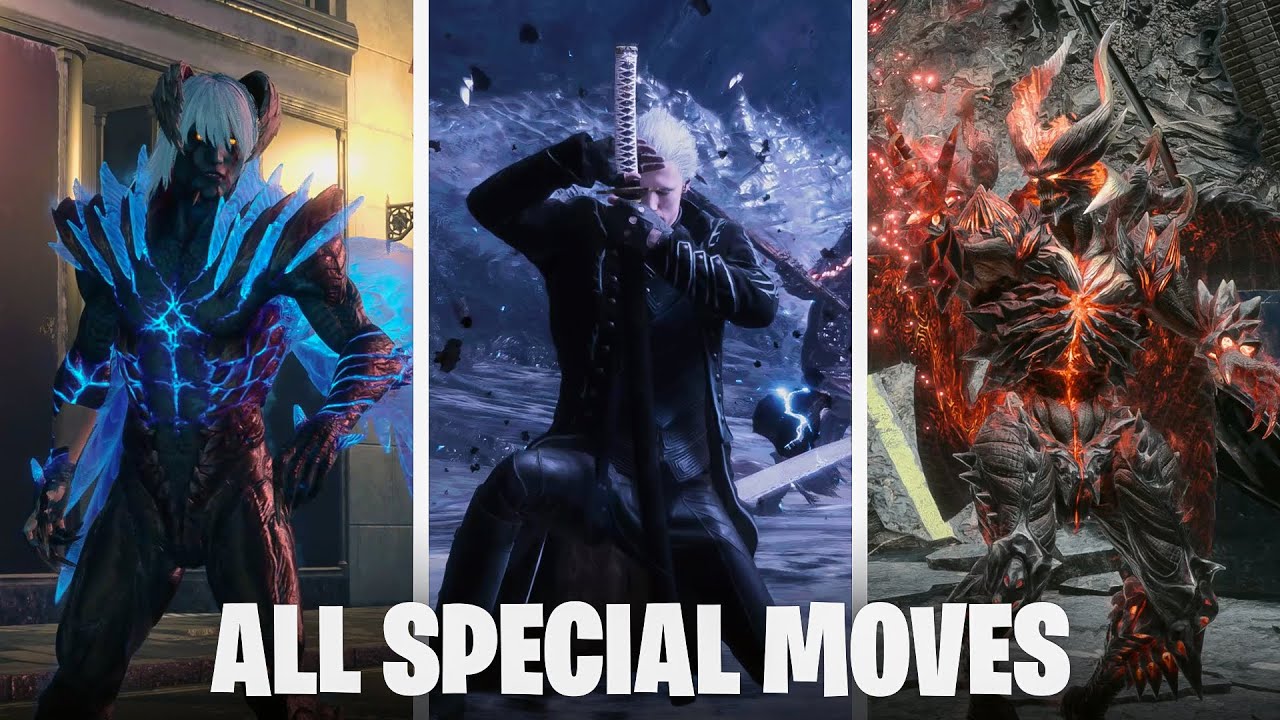 Devil May Cry 5 - All Special Moves (Nero,Vergil,Dante) 4K - YouTube