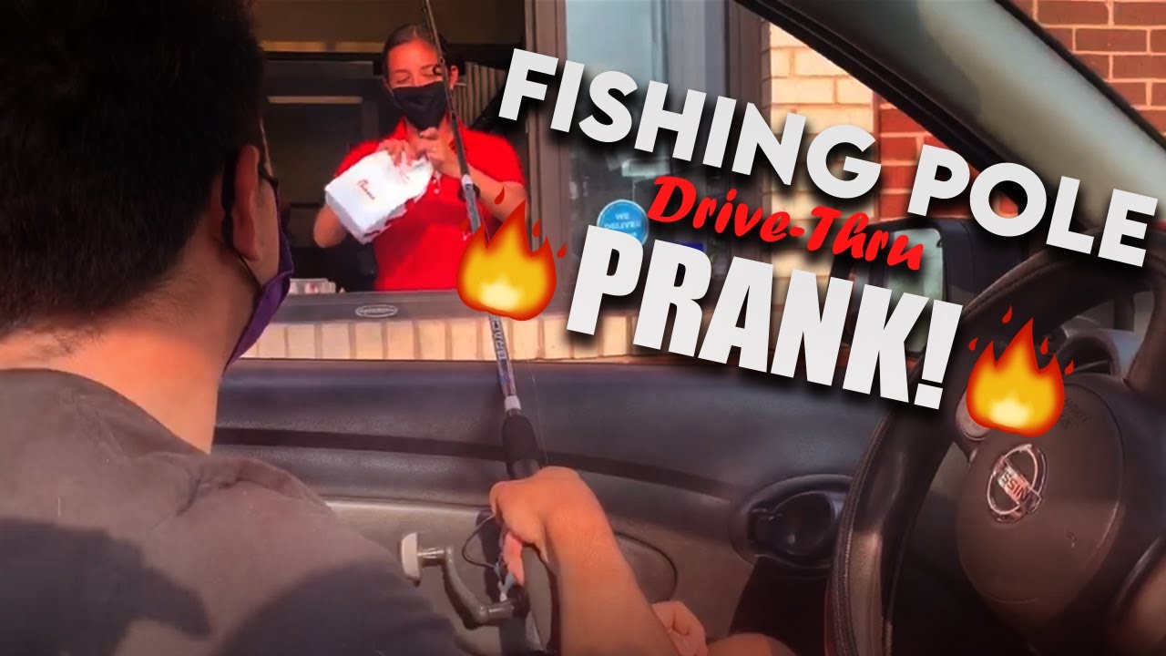 Fishing Pole Drive-Thru Prank! - YouTube