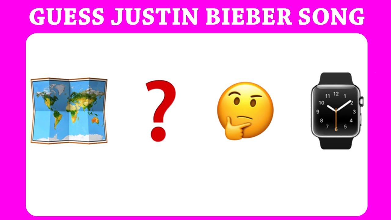 Guess Pop Songs Justin Bieber Emoji Challenge ! Brain Puzzle - YouTube