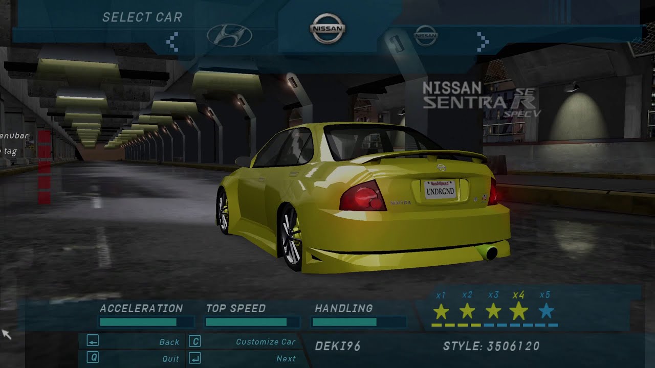 NISSAN SENTRA SE-R SPEC-V - MAX UPGRADES // NFS UNDERGROUND - YouTube