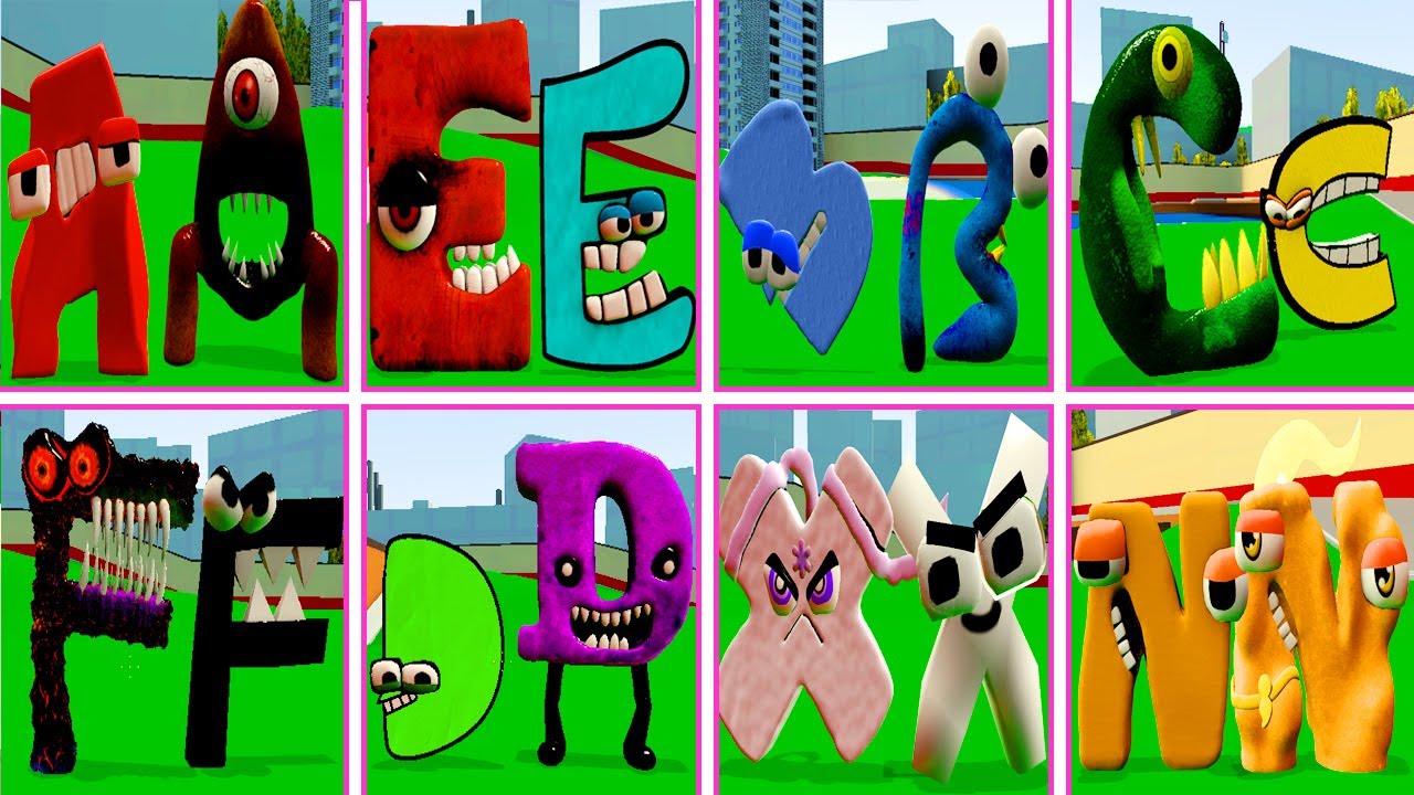 ALL NEW UPDATE CURSED ALPHABET LORE VS ALPHABET LORE FAMILY - GARRY'S ...