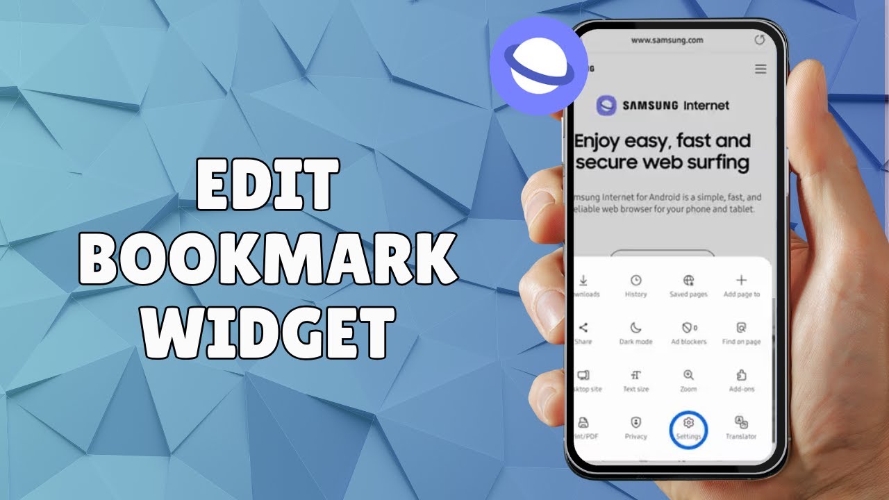 HOW TO EDIT SAMSUNG INTERNET BOOKMARK WIDGET - YouTube
