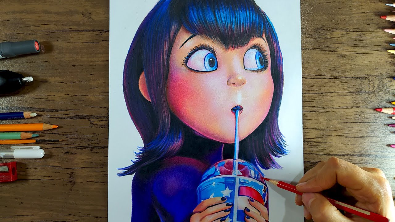 Drawing Mavis Dracula From Hotel Transylvania - YouTube