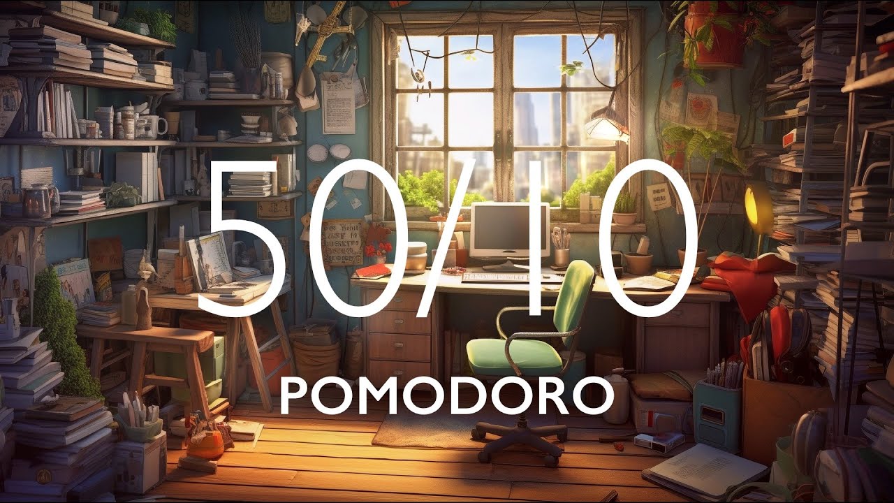 50/10 Minute Pomodoro Timer with Relaxing Piano Music - study with me ...