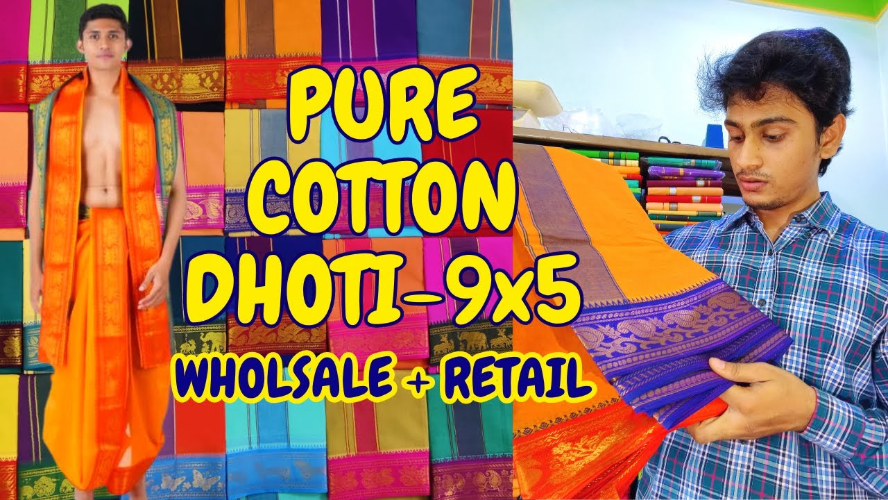Cotton Dhoti | Color Dhoti | White Dhoti | 9x5 Panchakacham/ 9x5 Dhoti ...