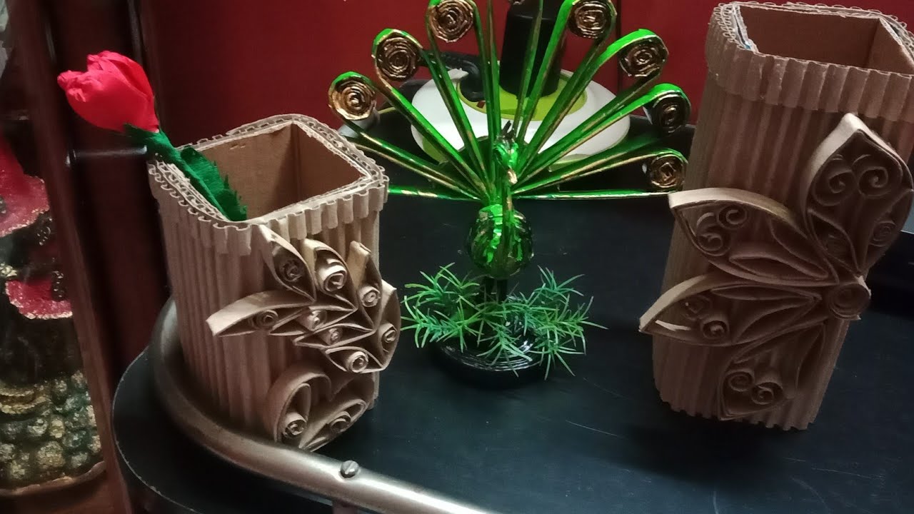 How to use waste paper for Decorations// Paper Craft ideas - YouTube