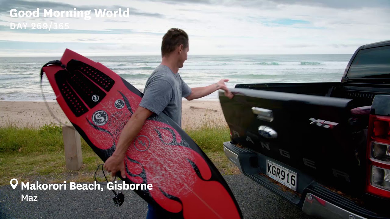 Good Morning World | Day 269 of 365 - Surfing, Gisborne - YouTube