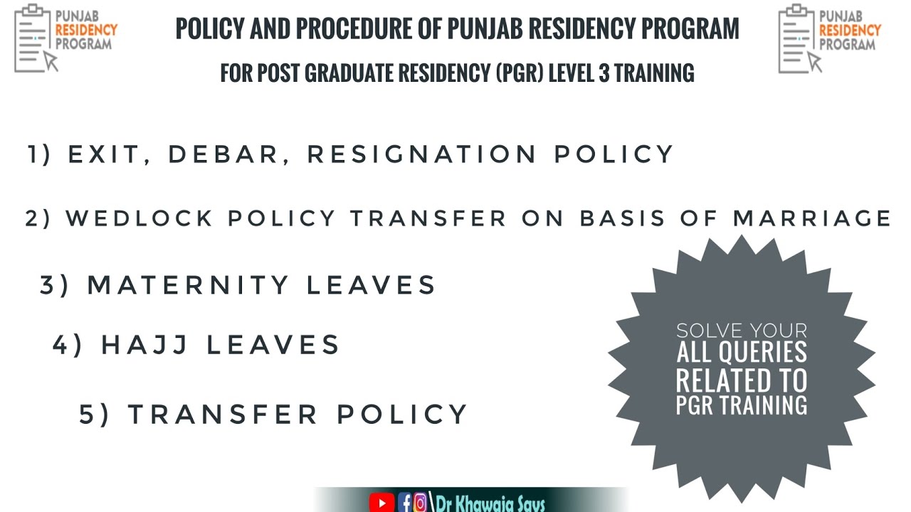 Debar, Resign, Wedlock, Maternity and Haj leaves and Transfer Policy of ...