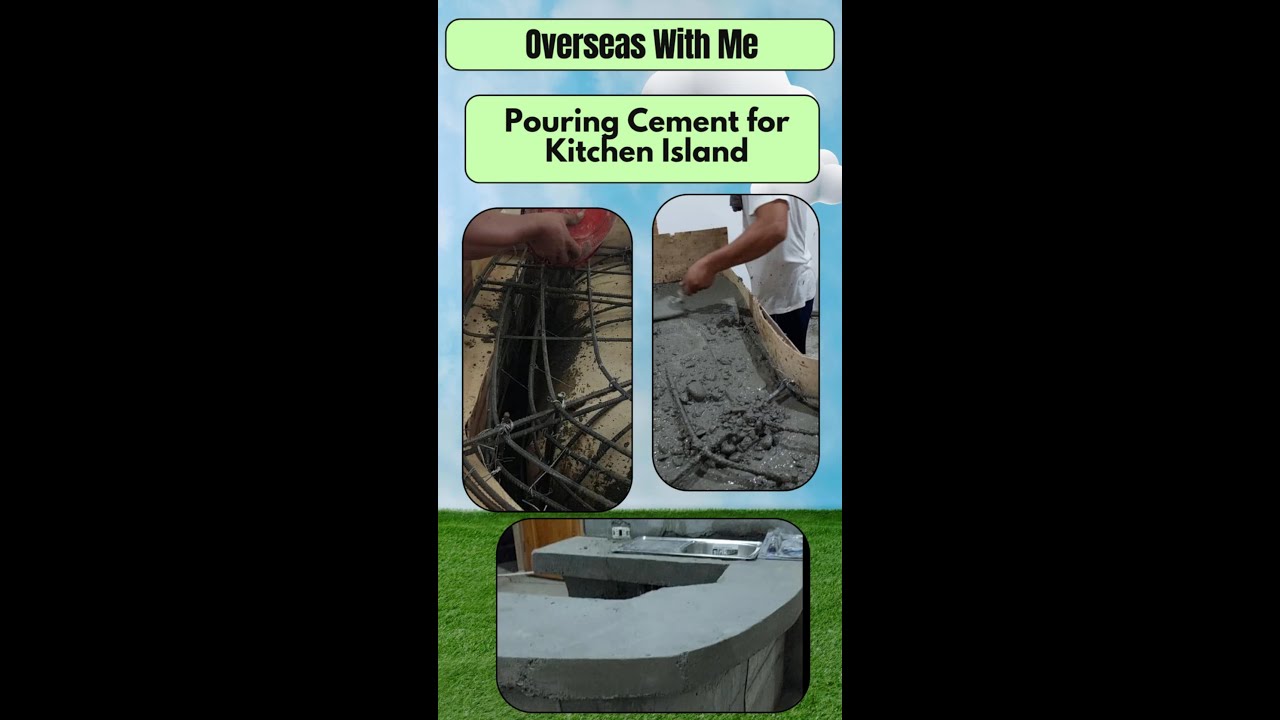 Pouring Cement for Cement Island - YouTube