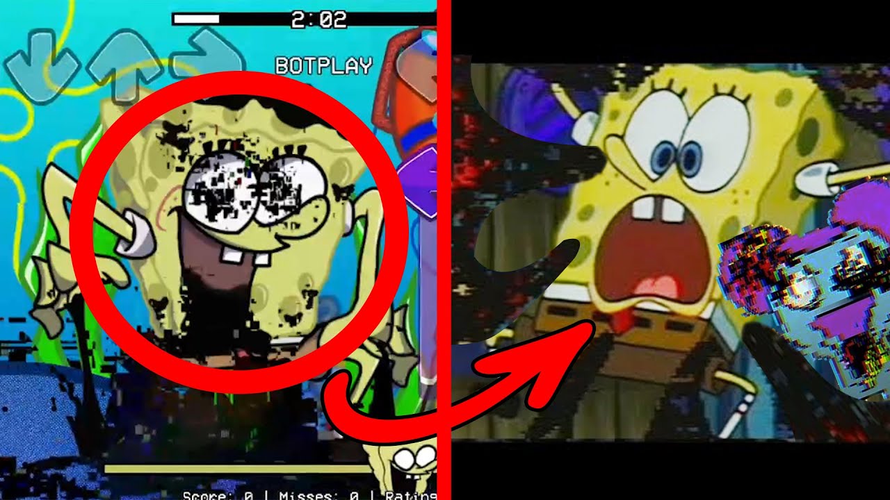 References in FNF X Pibby | Corrupted Spongebob VS Pibby #3 | Come and ...