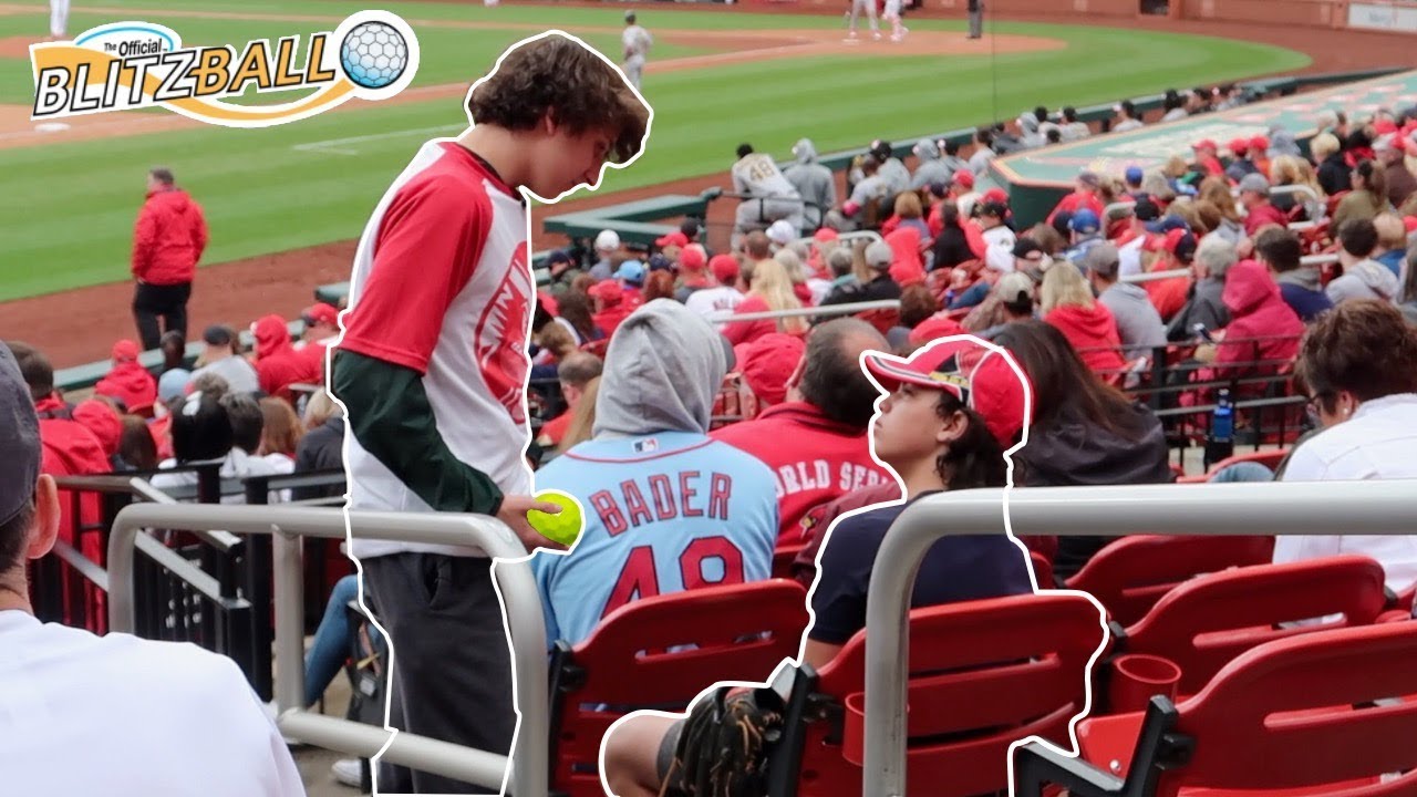 Giving Out Blitzballs at Busch Stadium*FREE*| NEA Blitzball - YouTube