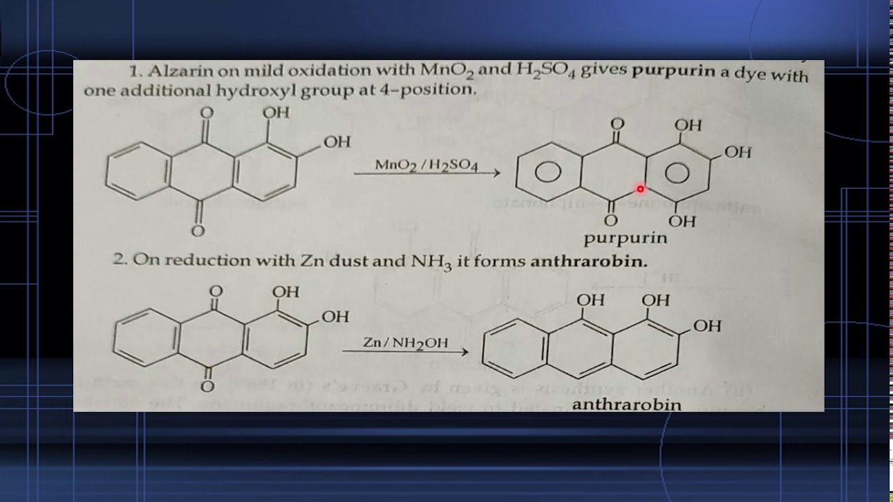 Synthesis of Alizarin by Dr. Suman Sharma (B.Sc.Pt.-III) - YouTube