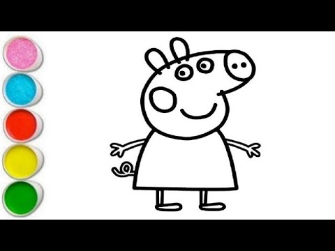 How To Draw A Cute Pappa Pig Drawing, Painting, Coloring For Kids ...