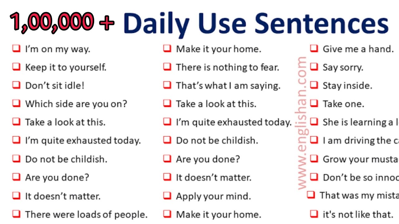 100000+ most used sentences for beginners to learn English - YouTube