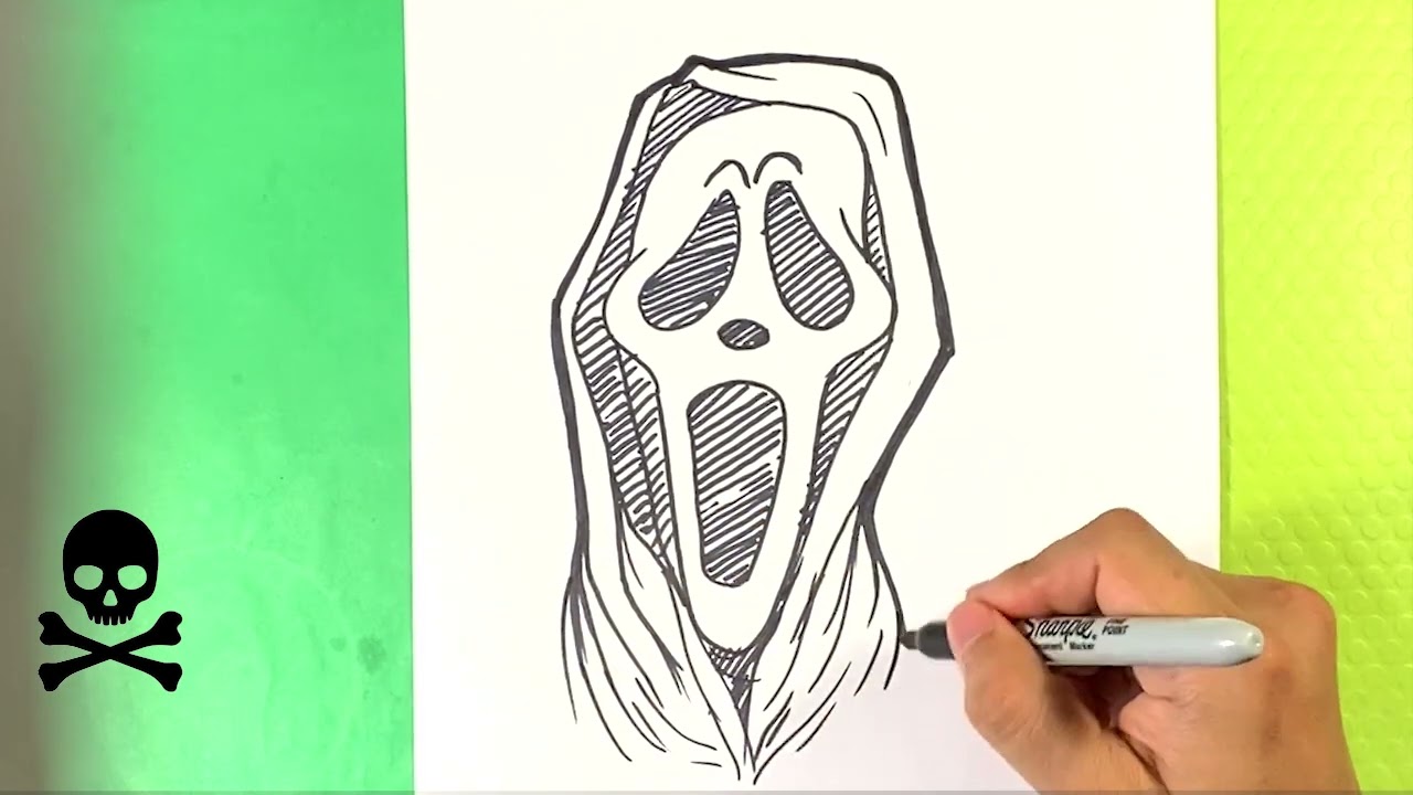 EASY How to Draw GHOST FACE from SCREAM - YouTube