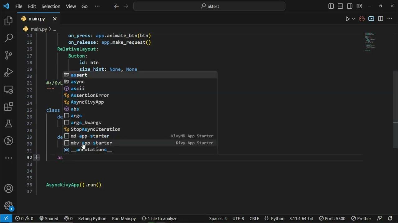 How to write clean Kivy codes with AsyncKivy #NoCallBacks - YouTube