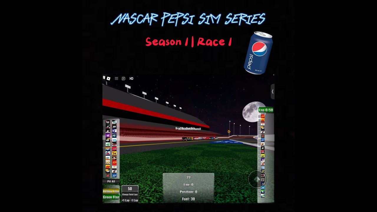 Nascar Pepsi sim series race one season one - YouTube