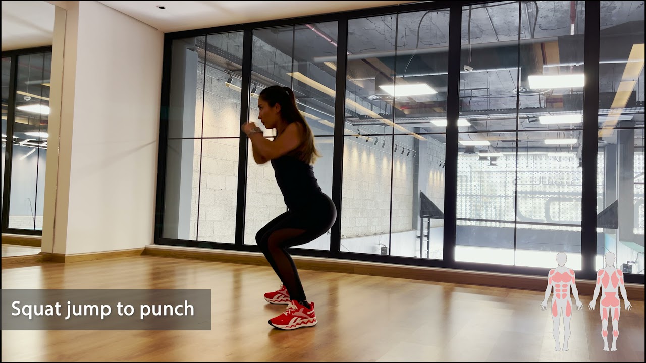 Squat jump to punch - YouTube