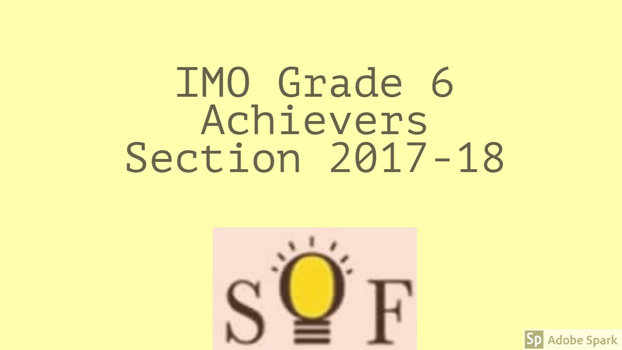 Maths Olympiad Grade 6 - 2017-18 - Achievers Section - YouTube