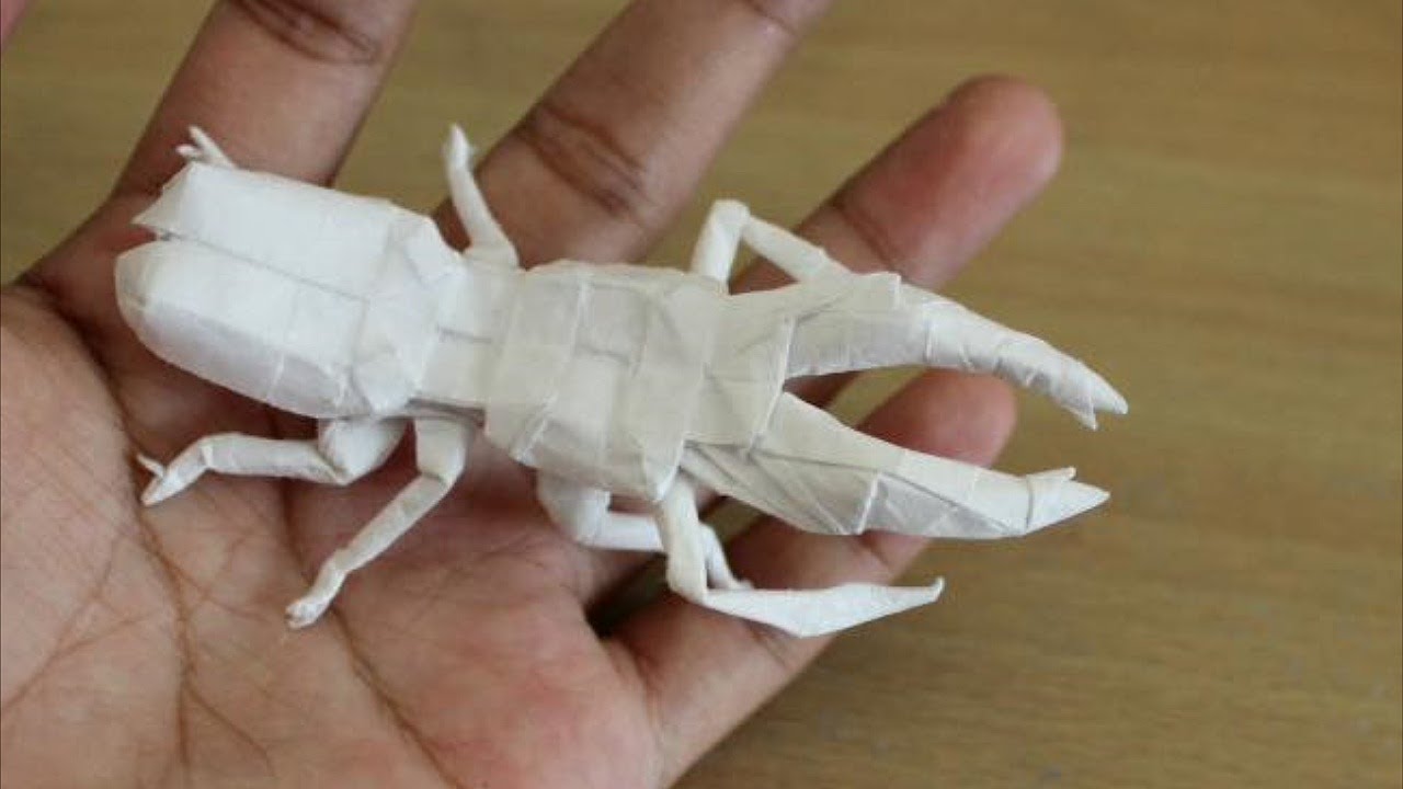 How to - Origami Stag Beetle Tutorial - high intemediate - YouTube
