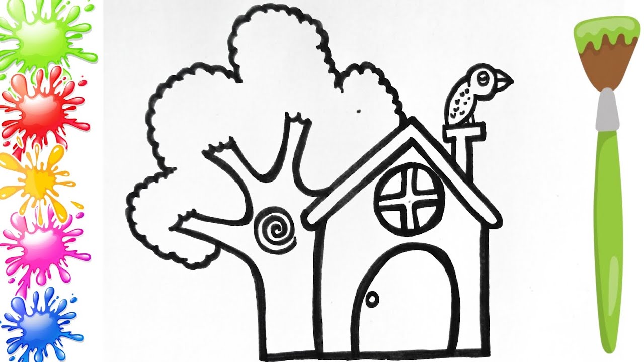 How to draw Hut Drawing for Kids #bacho_ki_drawing #coloringbook # ...