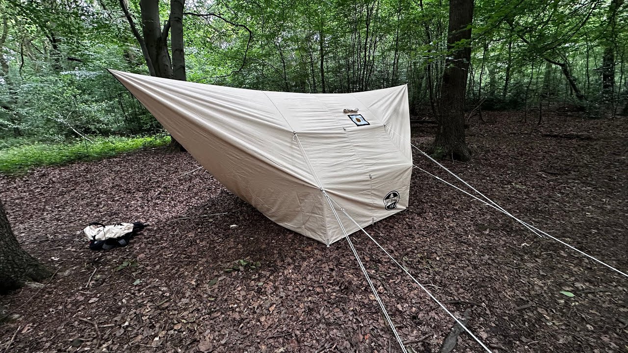 Pomoly Rhombus hammock hot tent first pitch - YouTube